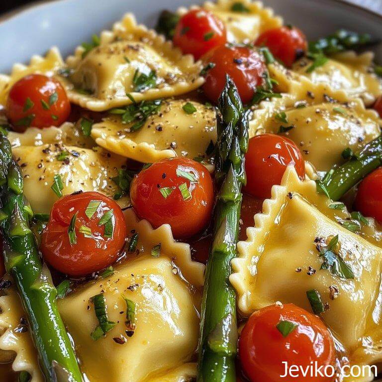 Fresh Spring Ravioli with Asparagus and Tomatoes - Life with Jeviko