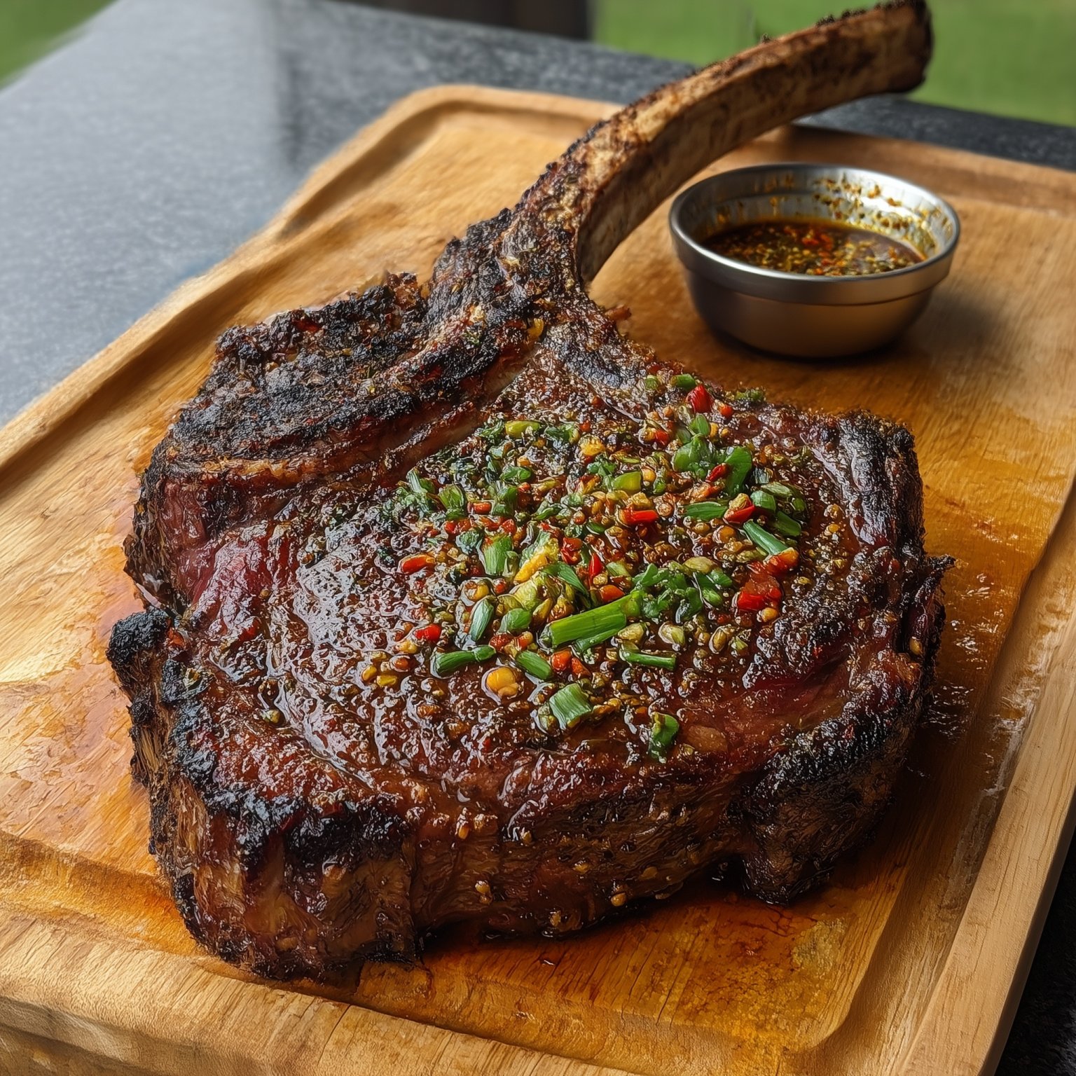 Spicy Garlic Tomahawk Beef Steak - Life with Jeviko